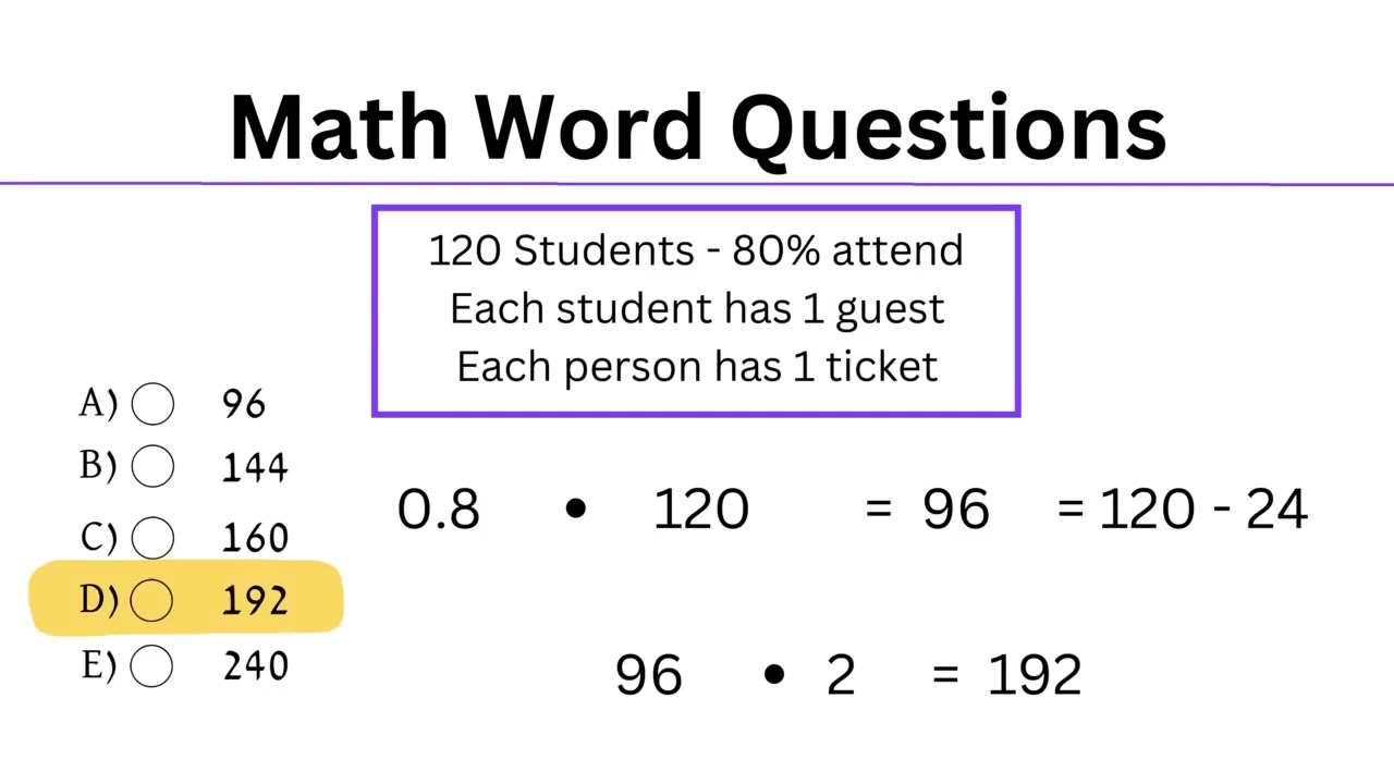 Math Word Problems - Cognitive Assessment Question Types Review