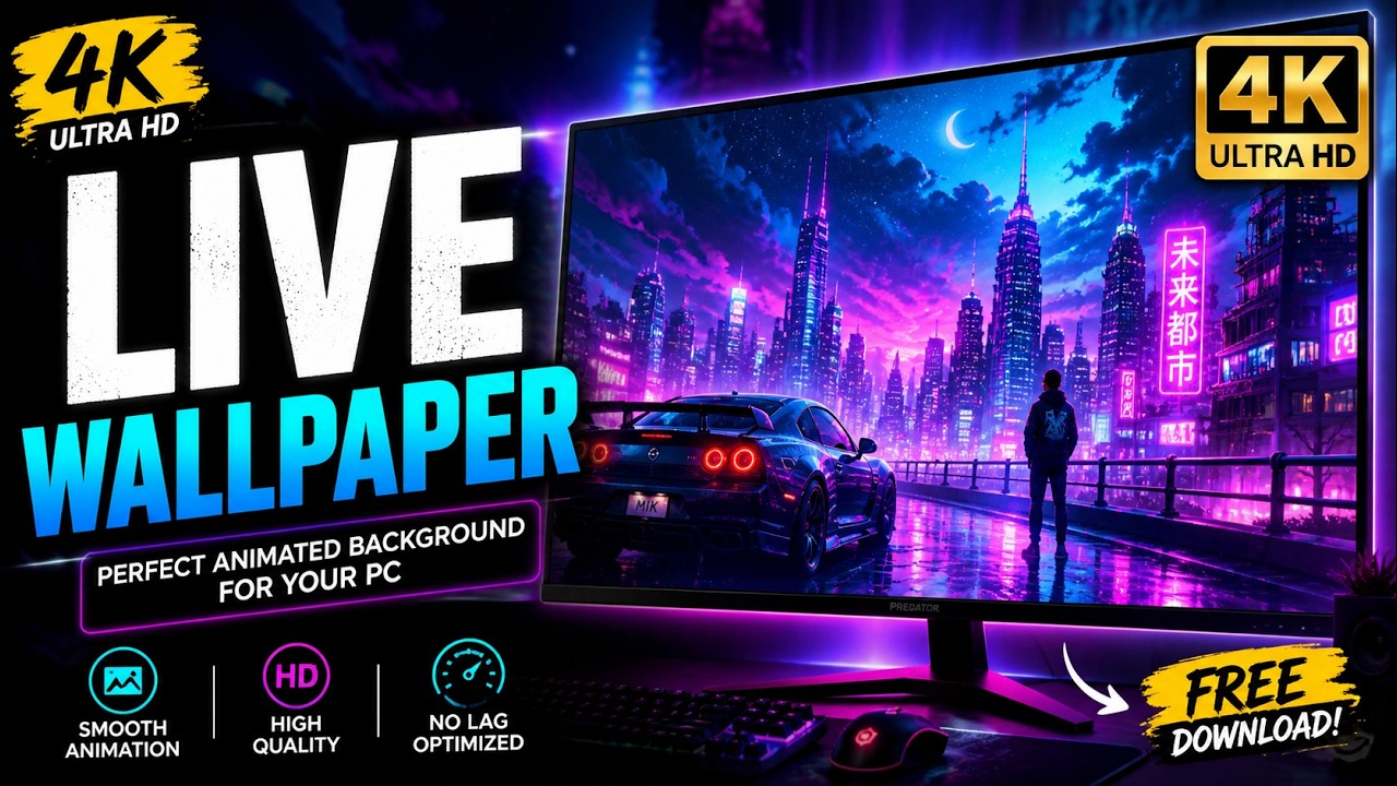 🔥 “4K Live Wallpaper – Relaxing Animated Background for PC | Free Download”