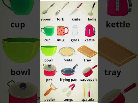 English domestic pots Name #spoon #fork #knife #Mug #Cup #tray #plate #fryingpan #saucepan #bowl #fy