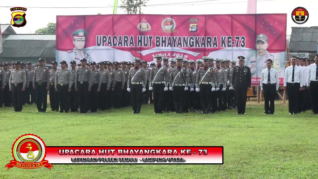 Upacara HUT Bhayangkara Ke 73 Lampung Utara