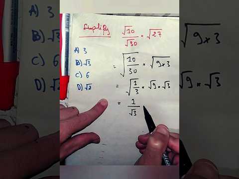 Simplify Square roots in fraction using Algebraic Properties Math Problem