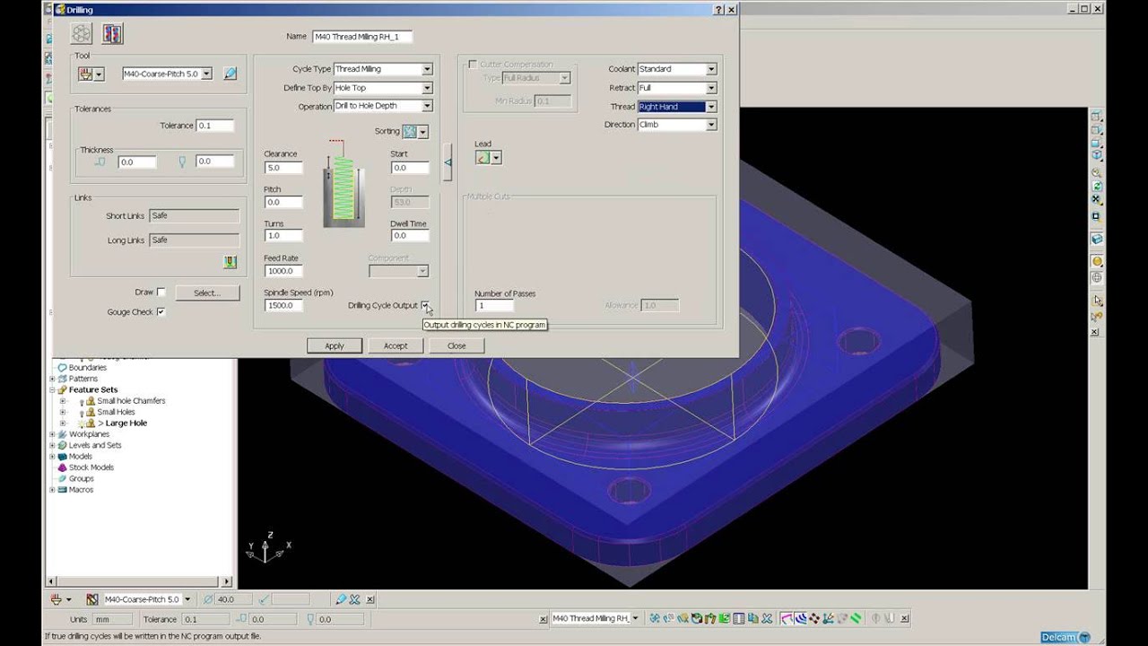 PowerMILL9 Internal Thread Milling