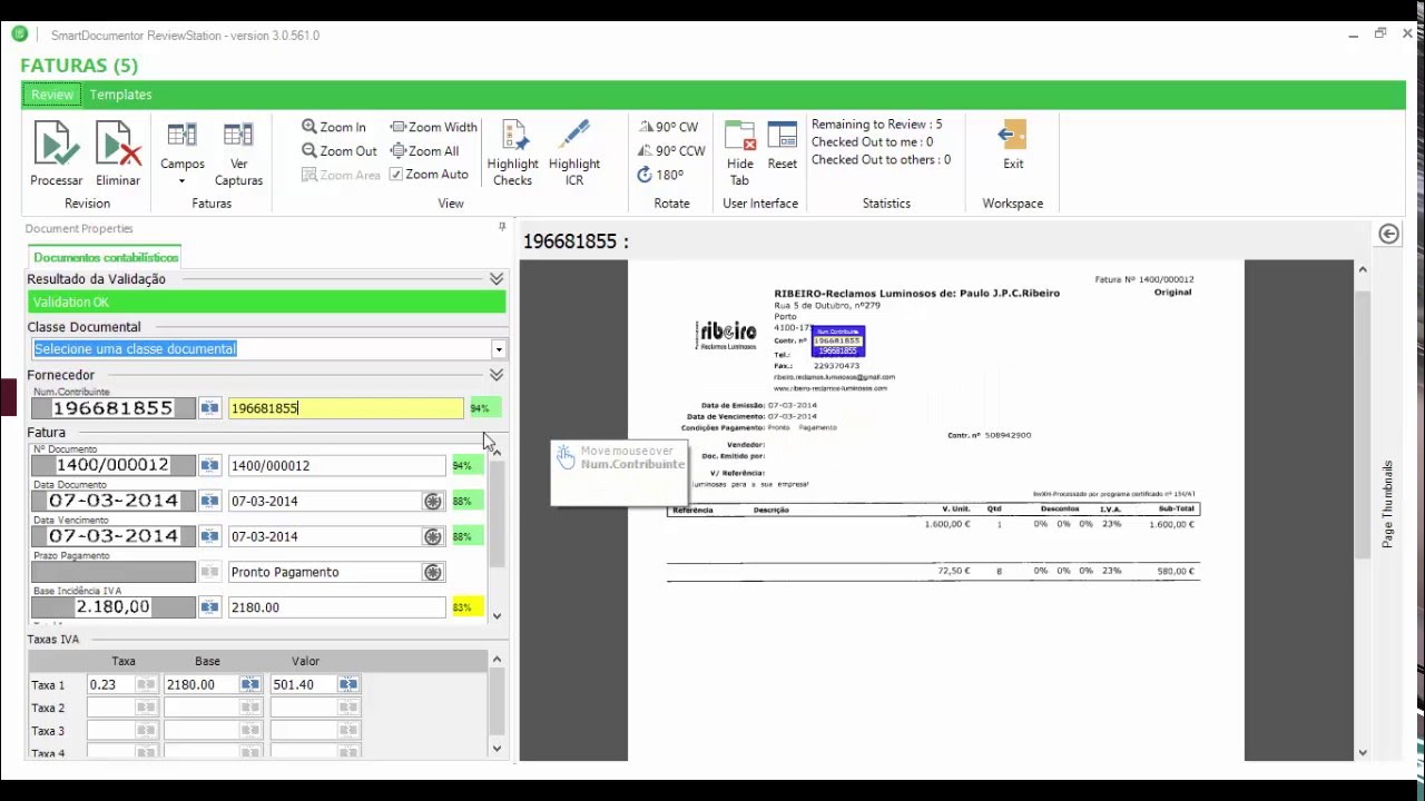 SmartDocumentor Invoice