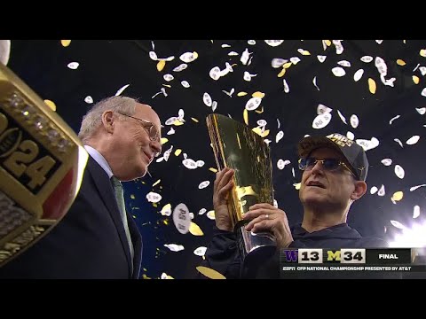 [FULL] The Michigan Wolverines HOIST the CFP National Championship Trophy | ESPN College Football
