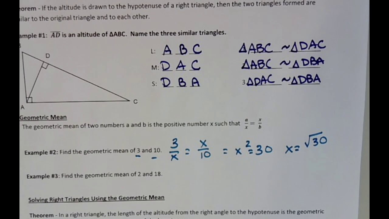 Exploring Right Triangles Part 1