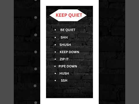 OTHER WAYS TO SAY KEEP QUIET. #english #learning