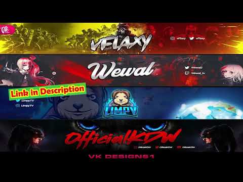 I will design a youtube banner, gaming banner, twitch banner, header