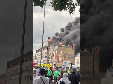 Bow fire: 100 firefighters battle huge blaze in east London