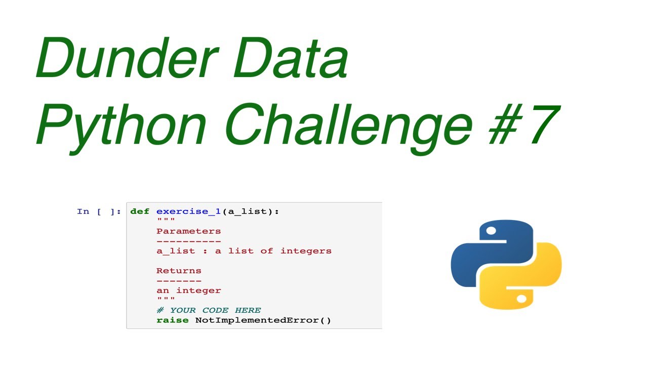 Dunder Data Python Challenge #7