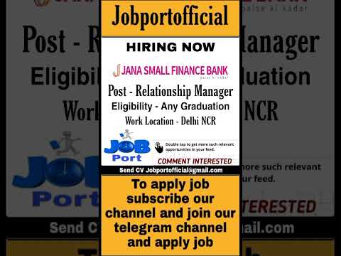 Jana Small Finance Is Hiring now No Exam No Fees #Shorts
