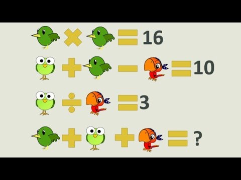 Math Equation Puzzle - Solve the birds picture equations