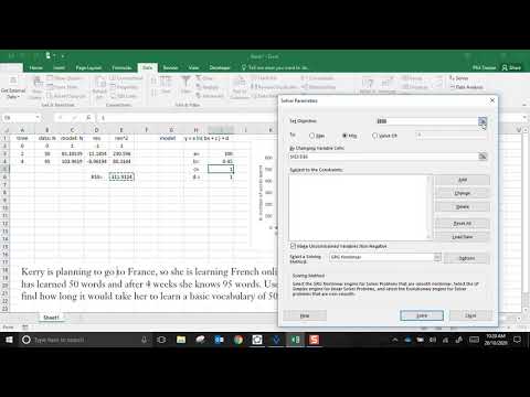 logarithmic models in Excel