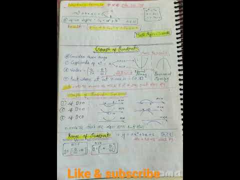 Quadratic equation short notes ✍️✍️✍️/iit jee formula sheet /hand written notes #viral #ytshorts💯