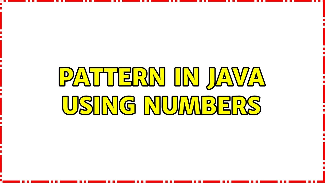 Pattern in java using numbers (3 Solutions!!)