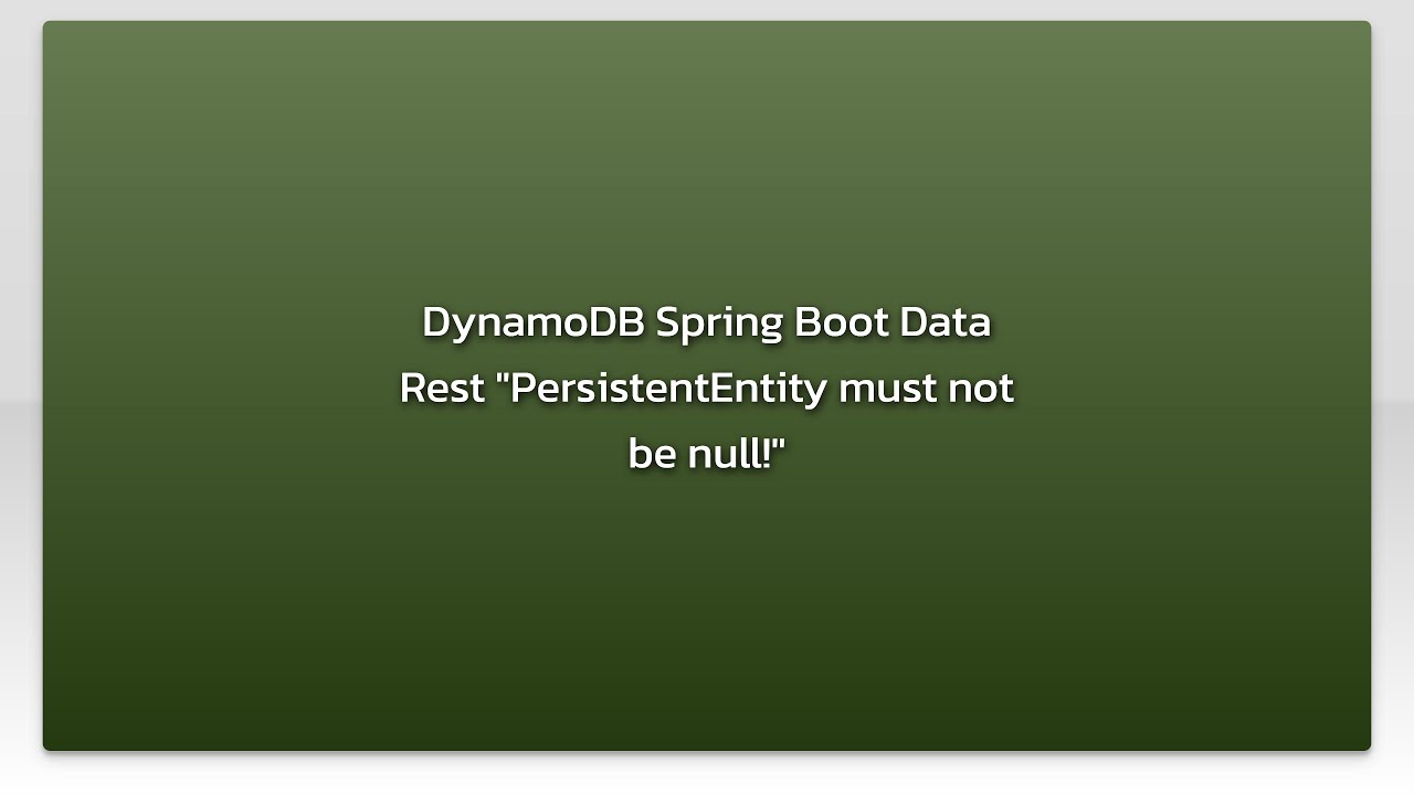 DynamoDB Spring Boot Data Rest 