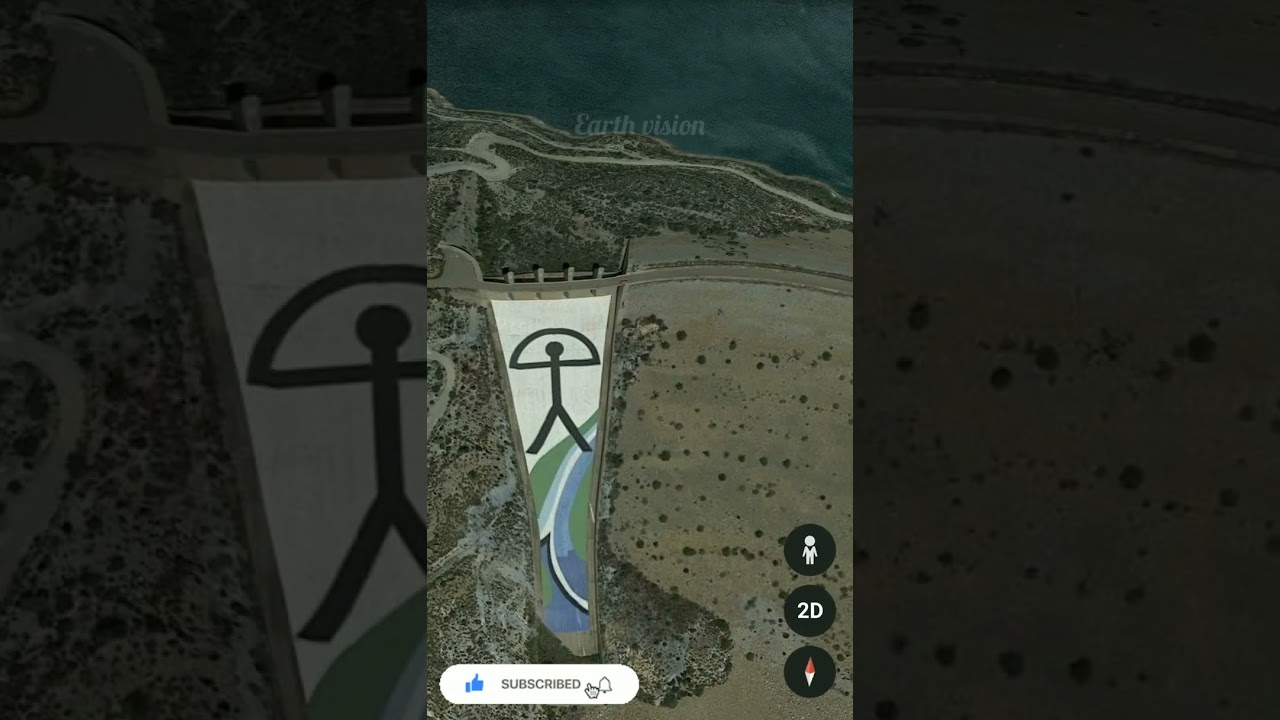 Dropped Pin📍art on the Dam captured by Google earth #dropped #pin #trending #earthvision