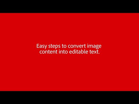 How to convert image content into editable text | Adobe Acrobat