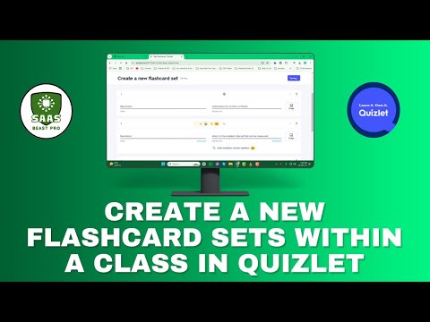 How to Create a New Flashcard Sets Within a Class in Quizlet