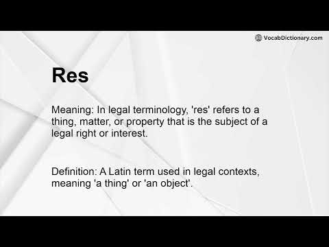 Res Meaning
