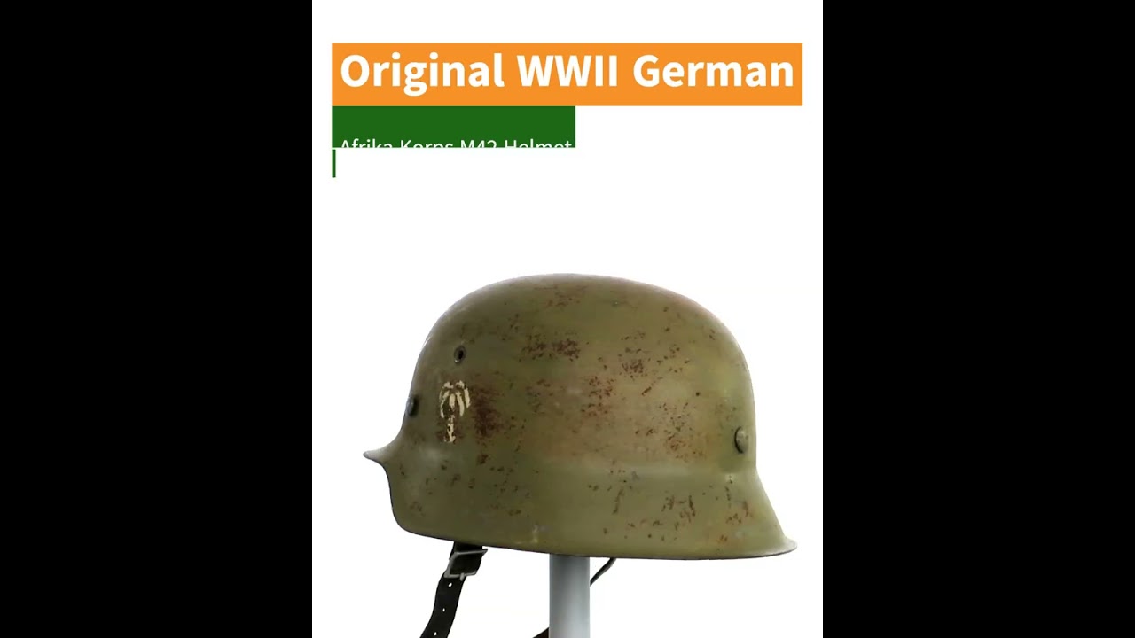 Original WWII German Afrika Korps M42 Helmet.