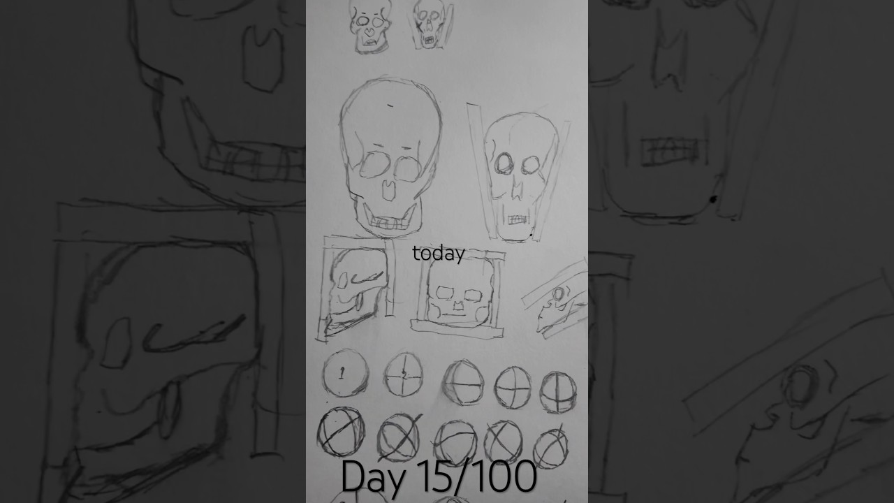 Day 15/100 learning how to draw. I did an exercise shaping skills different and drew faces #drawing