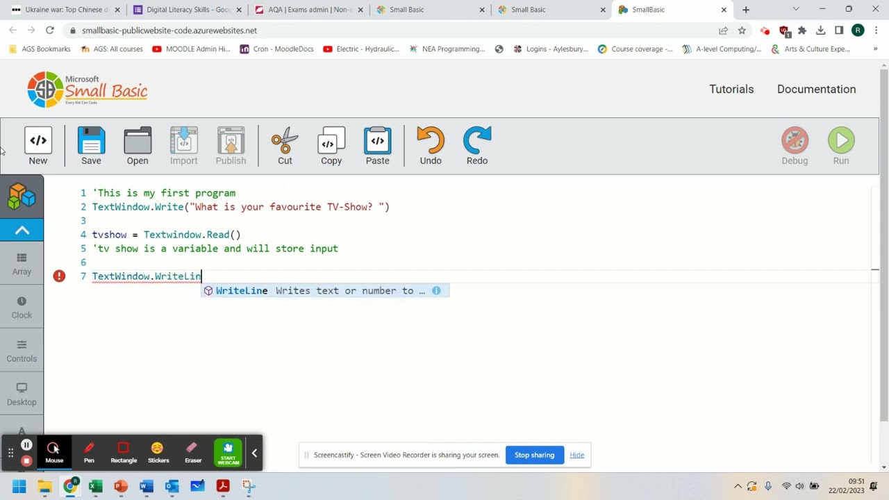 Lesson 1 - Using Small Basic - Concatenation