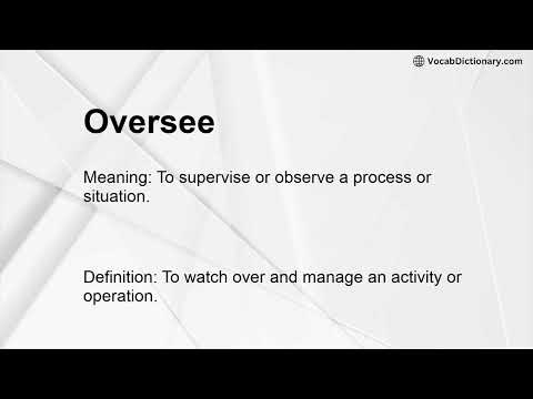 Oversee Meaning