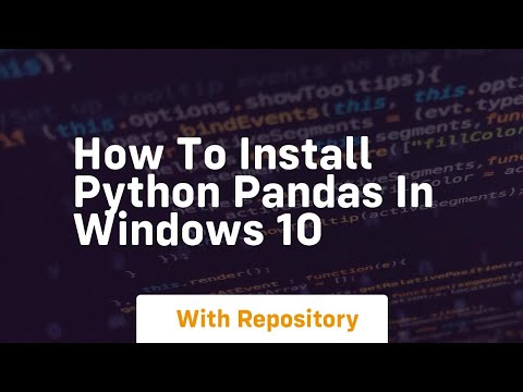 how to install python pandas in windows 10