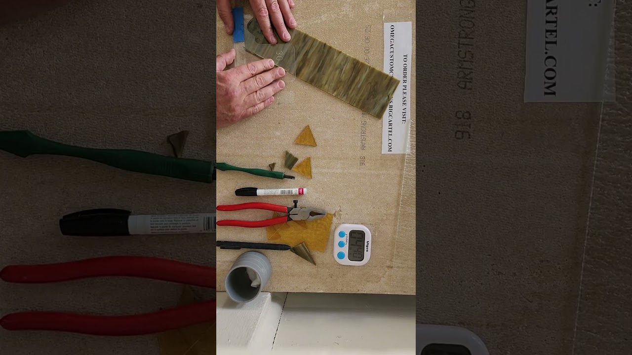 Cut stained glass hexagons easy! Hexagon cutting assistant.