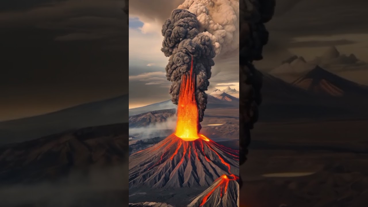 Volcanic Eruption AI animation