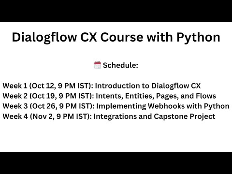 Lecture -1: Introduction to the course: Master Google Dialogflow CX