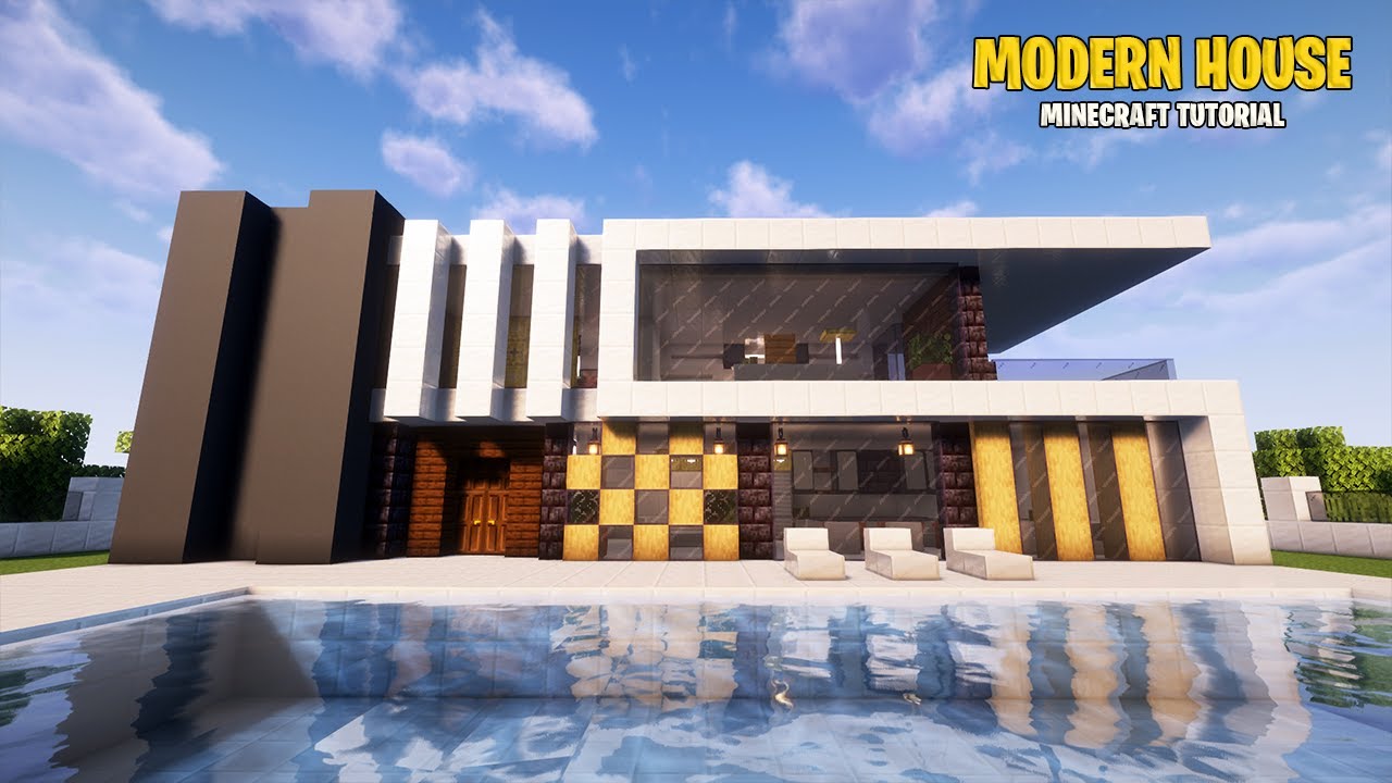Modern house in minecraft - Tutorial - Minecraft Builders