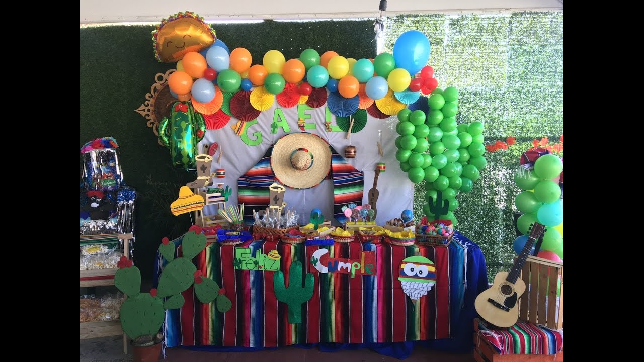 Cómo hacer una decoración de fiesta Mexicana Temática de Fiesta Mexicana 🌵🌵
