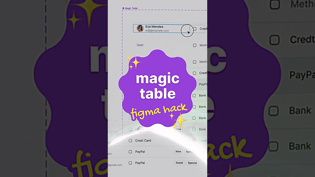 ✨ Magical Figma Table Hack! ✨ #autolayout #components #designhack #designtricks #figma #figmadesign