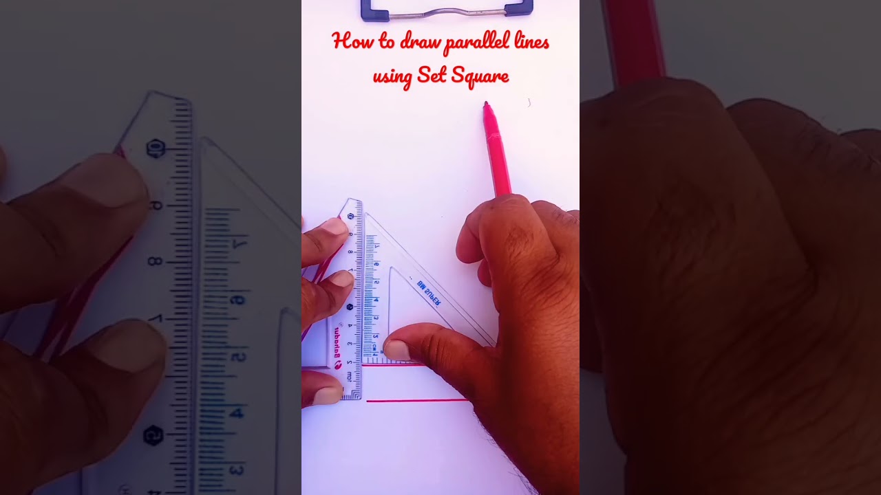 How to draw parallel lines using set square