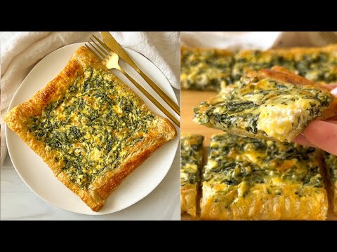 Easiest 5 Ingredient “ Spanakopita ” Puff Pastry Galette #shorts