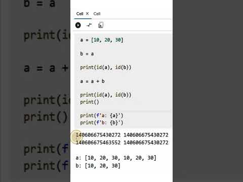 “𝐚 += b” & “𝐚 = 𝐚 + b” - Python Operation #pandas #code #technology #shorts #python #programming #ai