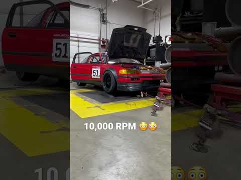 B20 VTEC Honda CRX goes to 10,000 RPM on dyno pull!