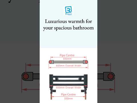 1800 x 600mm Wide Black Towel Radiator