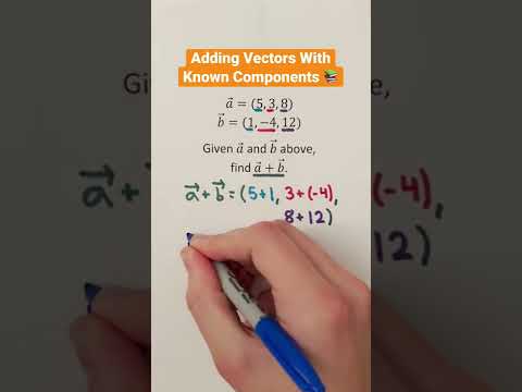 Adding Vectors With Known Components 📚 #Shorts #linearalgebra #math #maths #mathematics