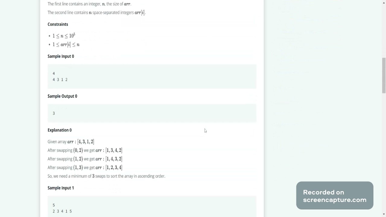 Minimum swaps 2 HackerRank interview question Solution in python #Python #swap #HackerRank #solution