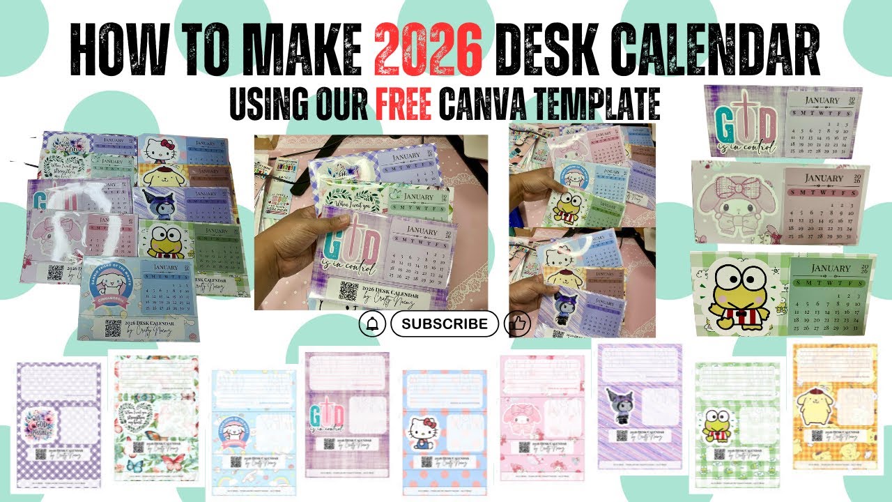 How to Assemble our FREE 2026 Desk Calendar Template | Crafty Noemz Tutorial