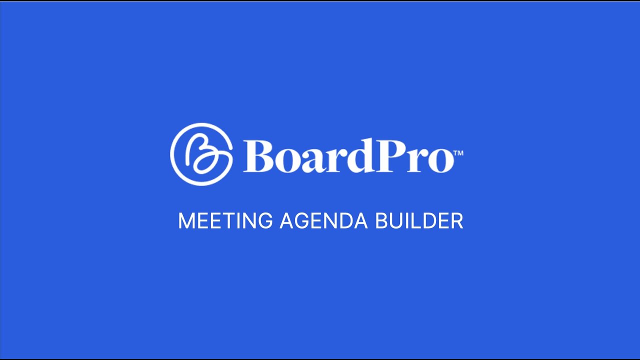 BoardPro Meeting Agenda Builder