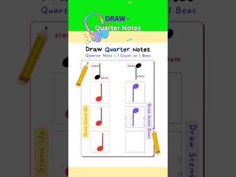 🐰 DRAW Quarter Notes. #music #theory