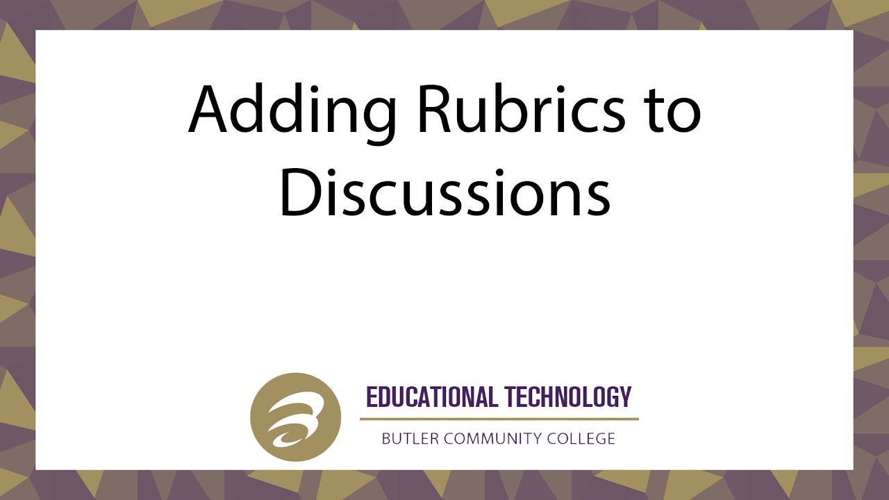 Adding Rubrics to Discussions in Canvas