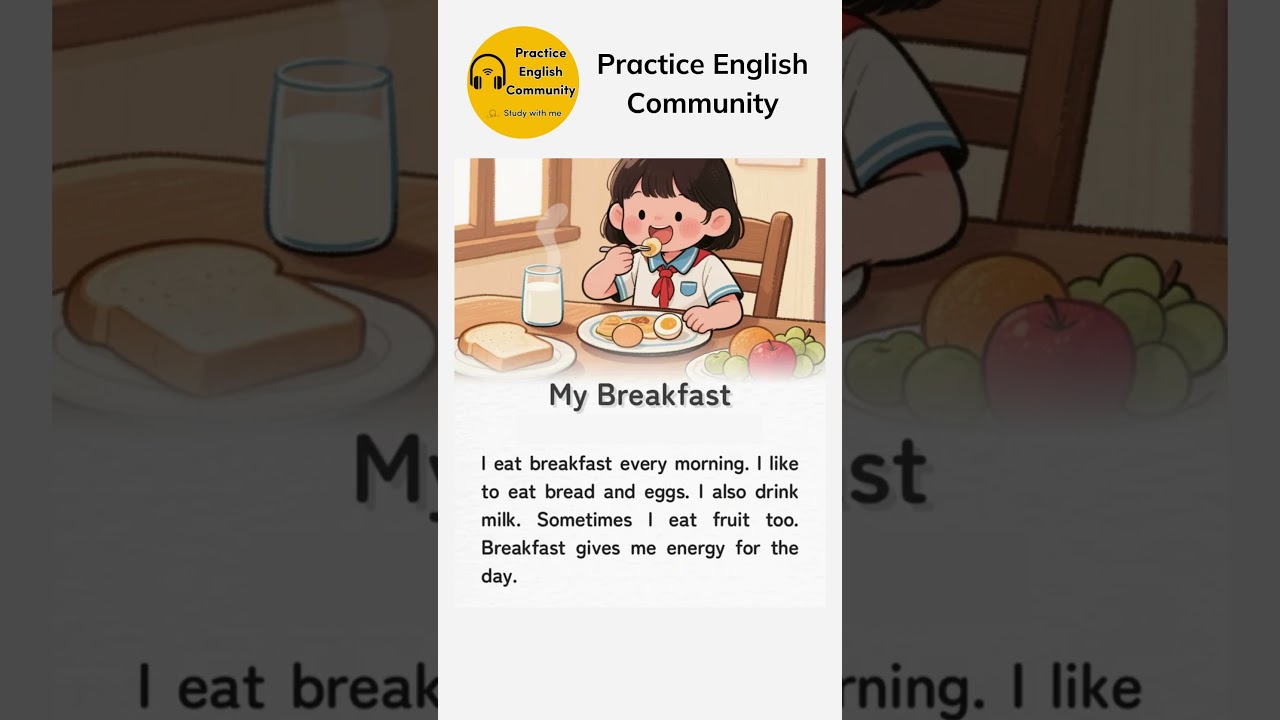 Practice Shadowing: English Listening Practice – My Breakfast | Short ...