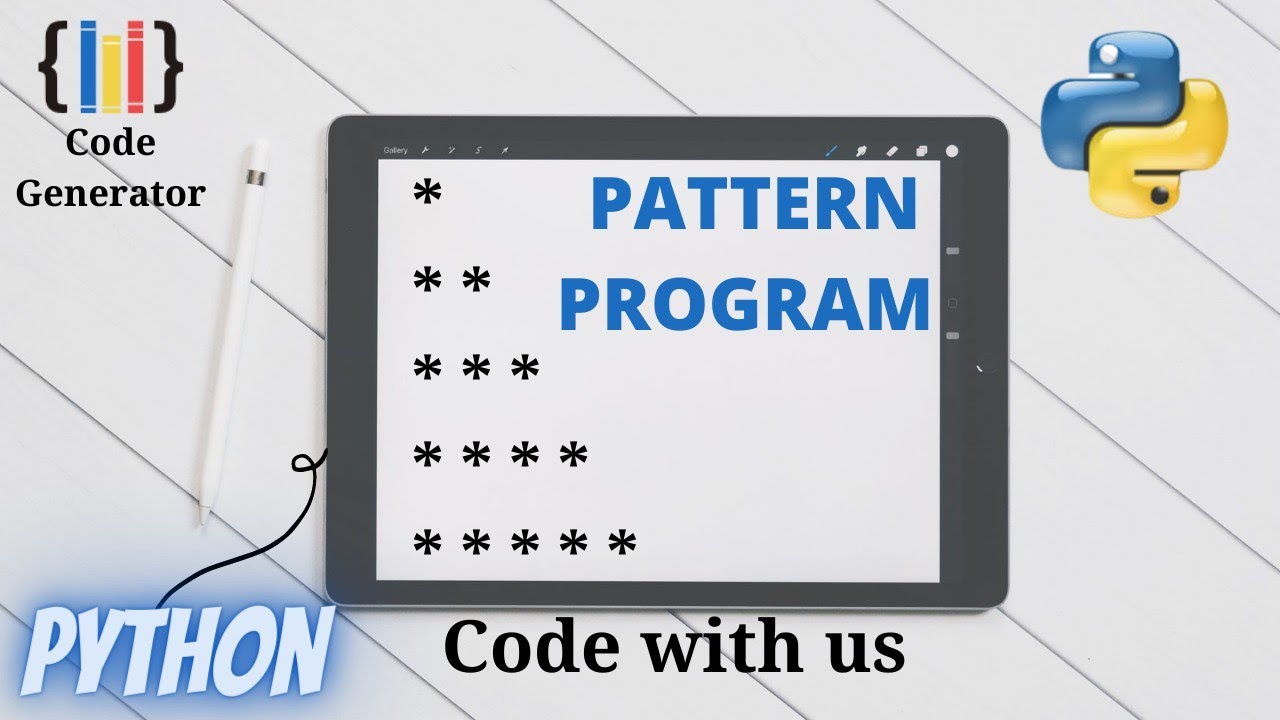 Half Pyramid  Pattern Program in Python | Python for Beginners | Code Generator | CG.