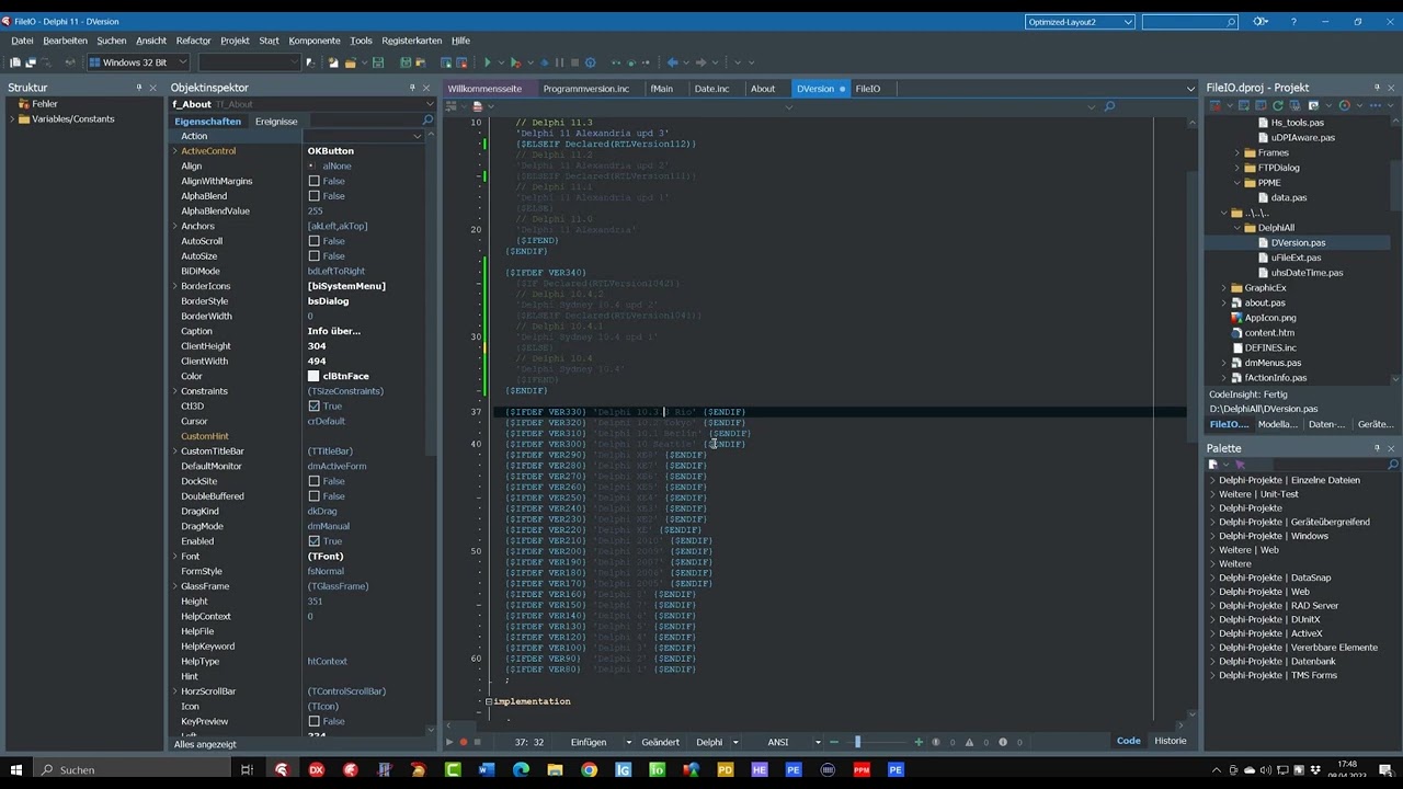 Differentiate between the several Delphi-Versions your program was compiled