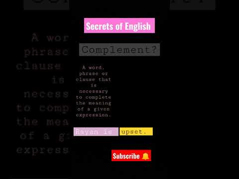 What is 'complement" in Linguistics? Language || English Grammar | Secrets of English