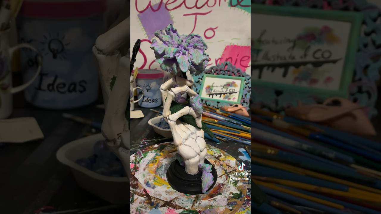 Repainted a Skeleton hand figurine from Michael’s Halloween section #repaint